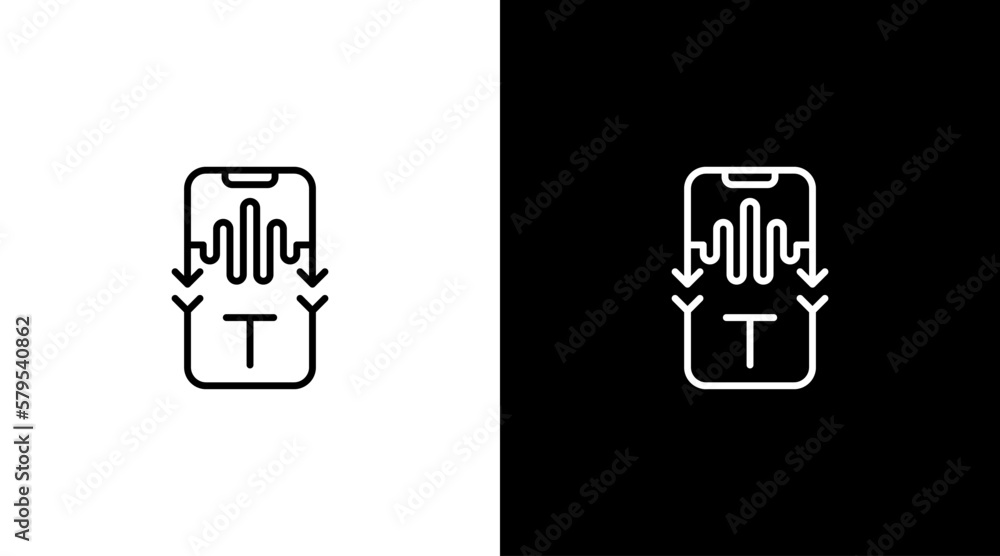 Smartphone logo voice converter text audio sound wave technology ...