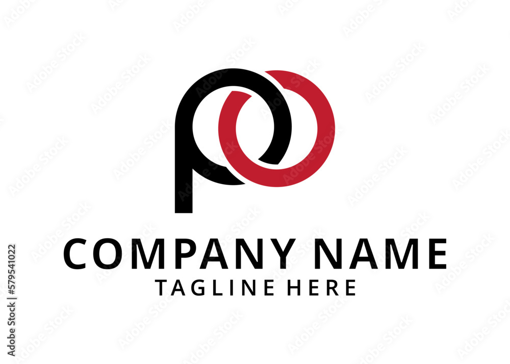 Initial Po logo vector for financial, technology companies etc. Stock ...