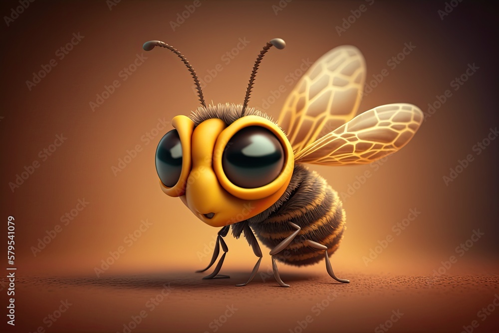 Cartoon Wasp Character (Created with Generative AI) Stock Illustration ...