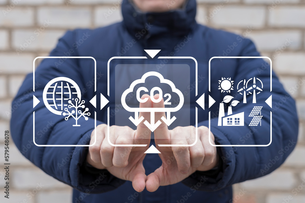 Foto Stock Concept depicting the issue of carbon dioxide emissions and ...