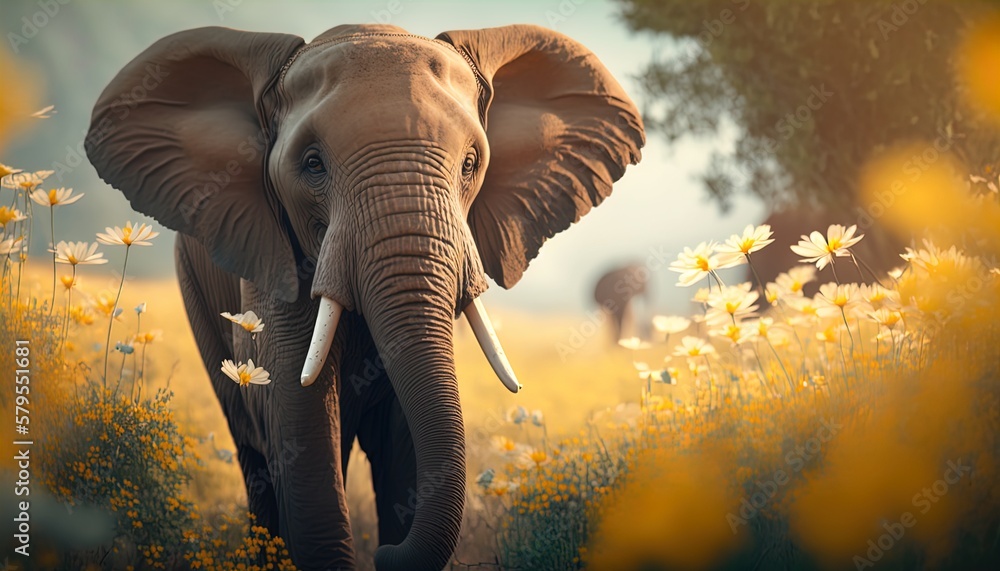 Elephant macro close up in the wildlife in 8K created with generative ...