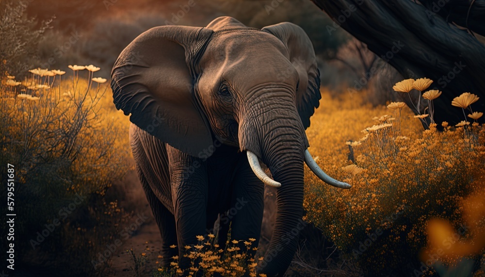 Elephant macro close up in the wildlife in 8K created with generative ...