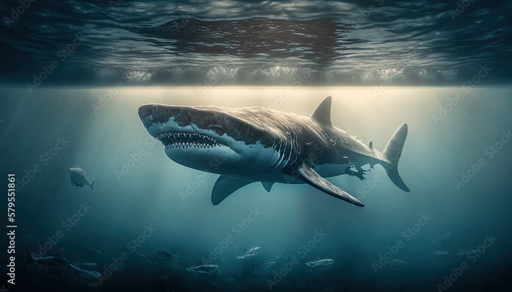 Shark macro close up in the wildlife in 8K created with generative ai ...