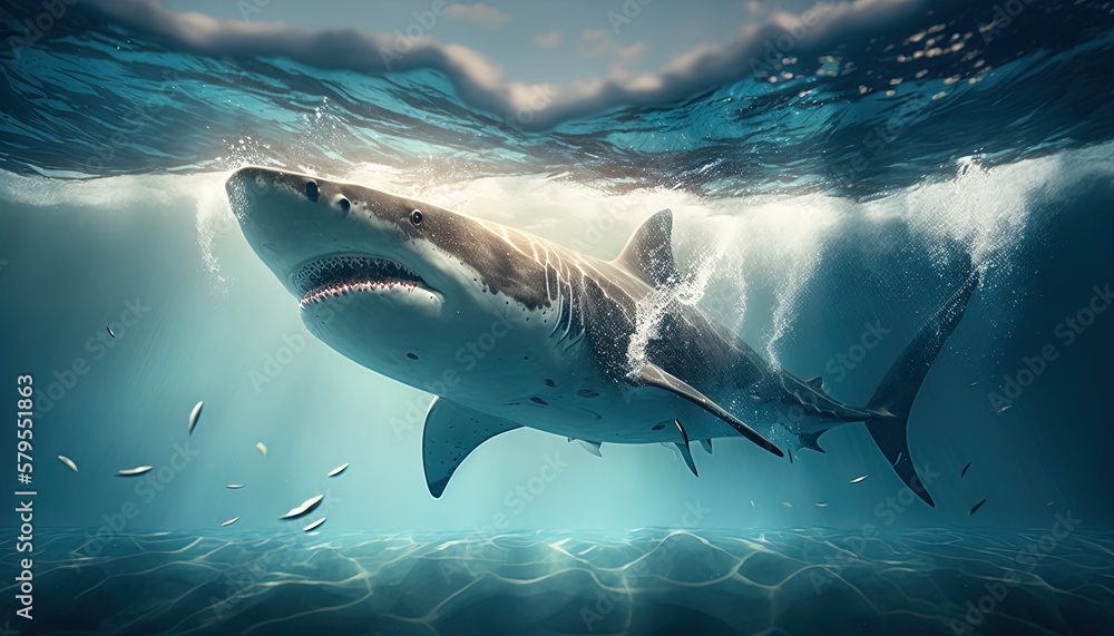 Shark macro close up in the wildlife in 8K created with generative ai ...