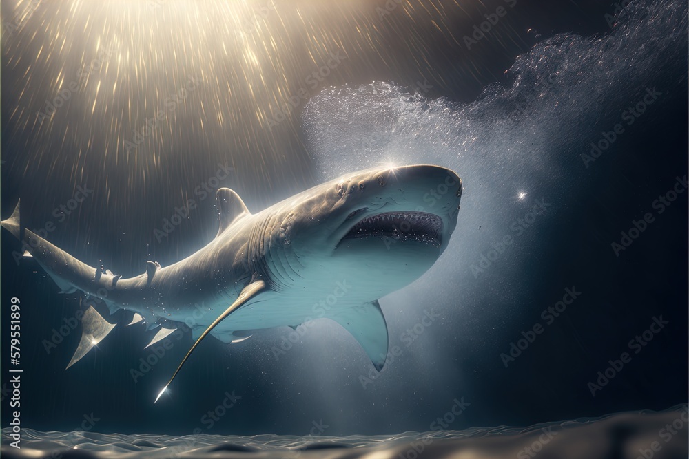 Shark macro close up in the wildlife in 8K created with generative ai ...