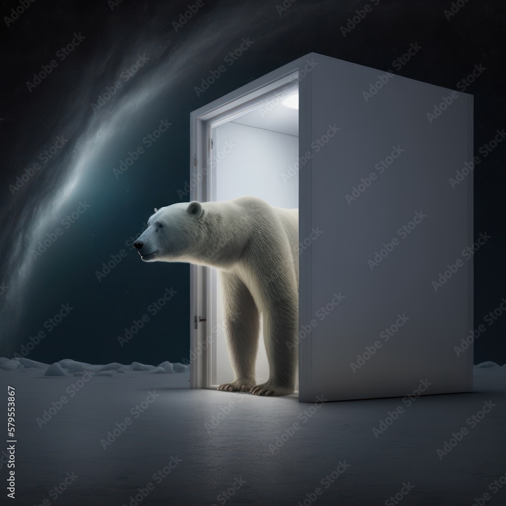 Modular cold room with live polar bear, polar bear in modular cold room ...
