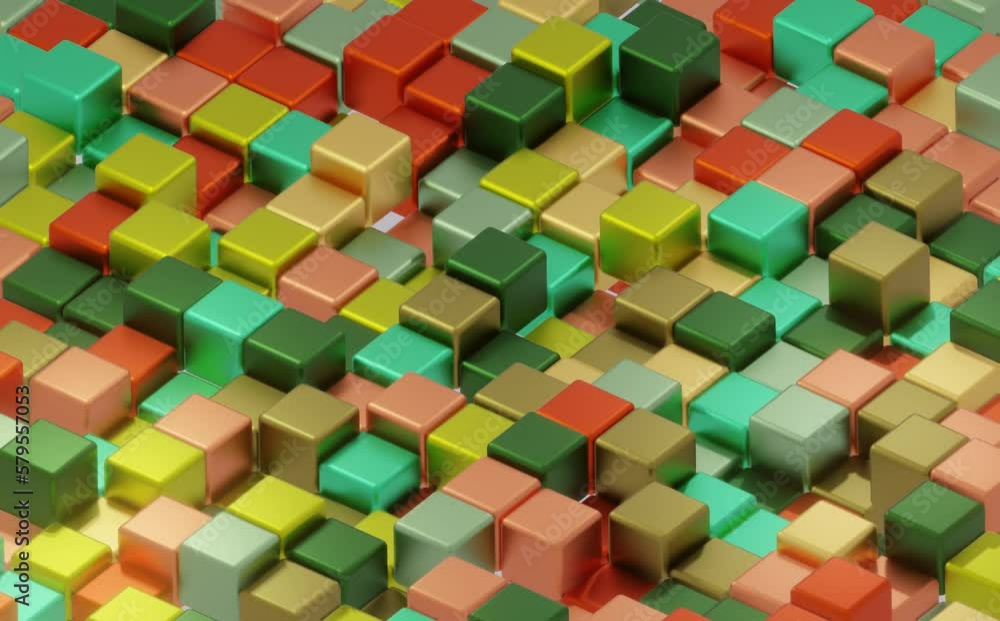 Video Stock 4K video of colorful 3D geometric cubes. The cubes are ...