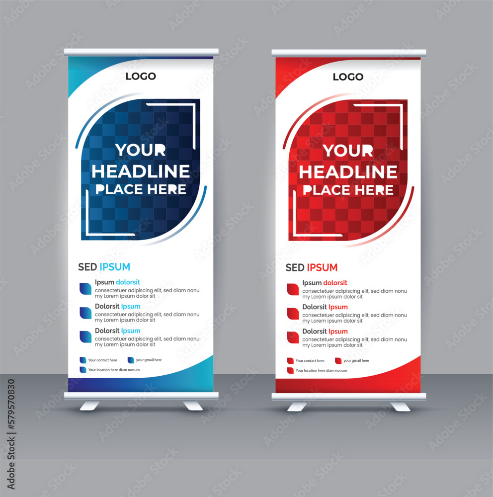 modern roll up banner design template for marketing agency, corporate ...