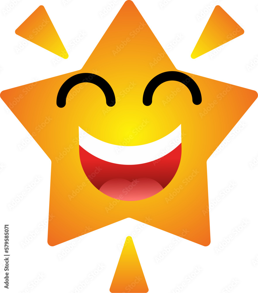 Star with happy expression. Clip art of happiness star illustration ...