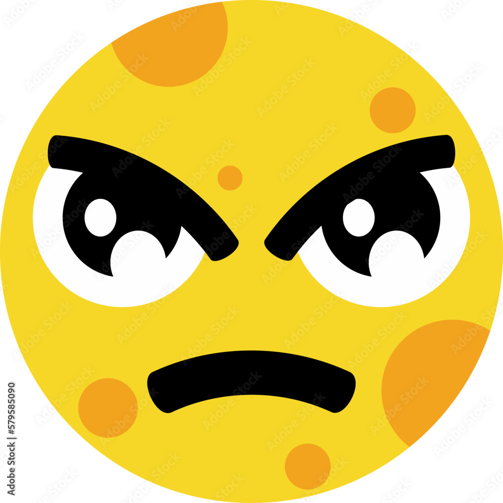 Moon with angry expression. Clip art of anger moon illustration with ...