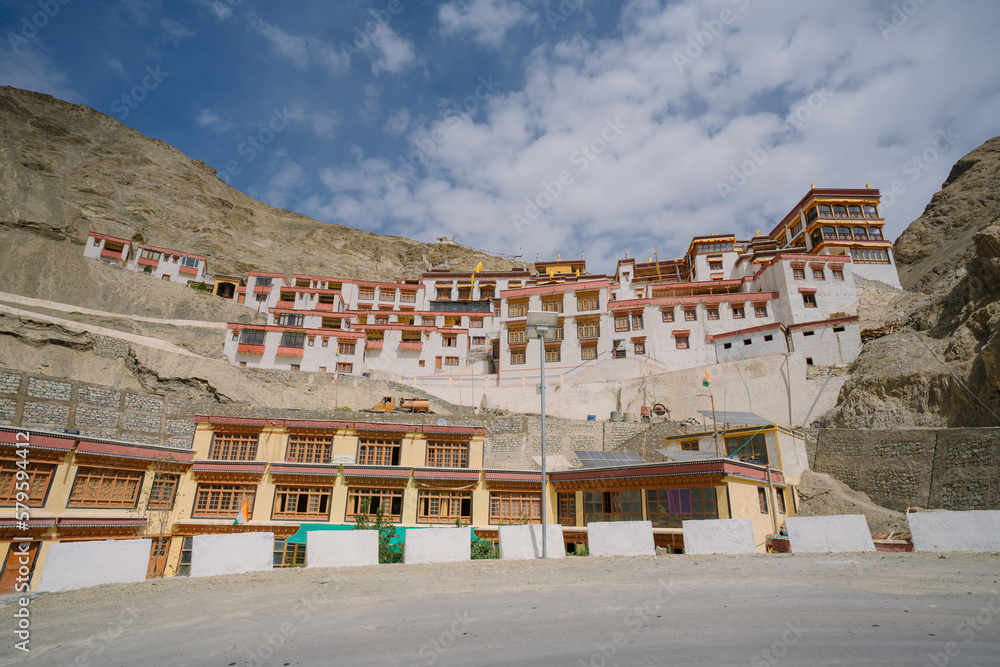 the ancient architecture of Rizong (or Rhizong) gompa, Gelugpa or ...