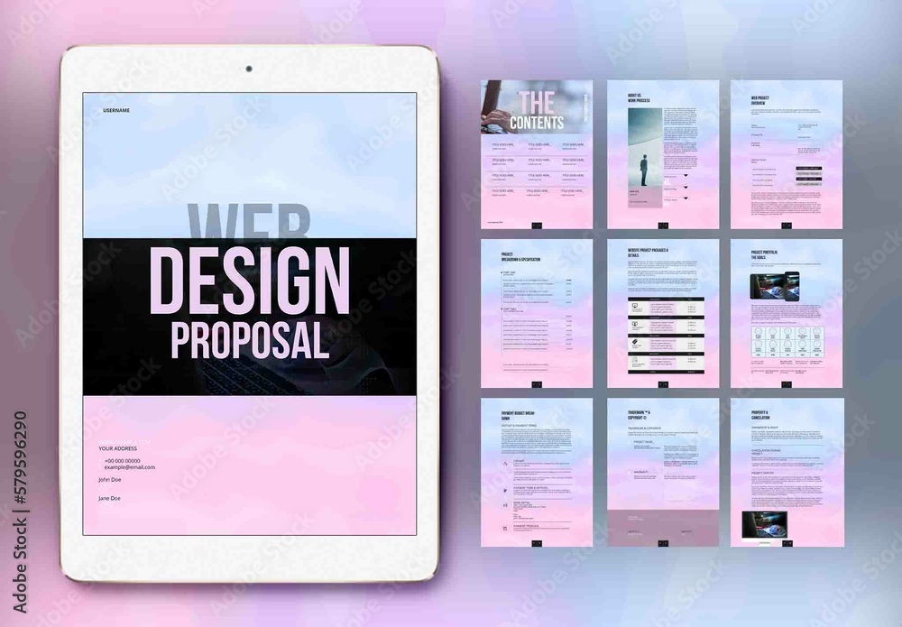 Modern Digital Web Design Proposal Stock Template | Adobe Stock