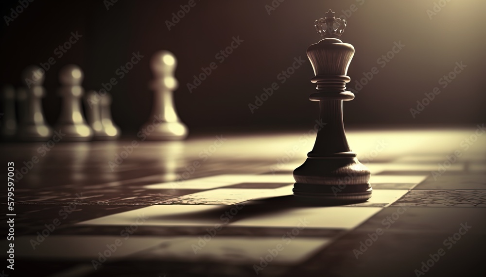 illustration of close-up chess board idea for tactic and strategy ...