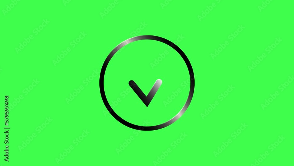 Check mark 3d icon animation. Black check mark with green screen ...