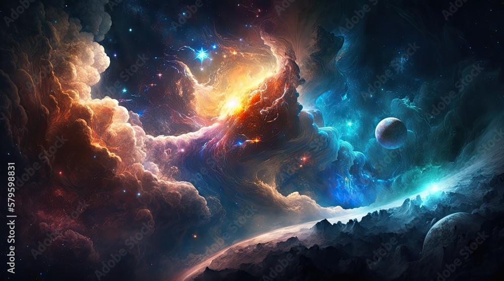 Deep space background illustration. Perfect for wallpapers, banners ...