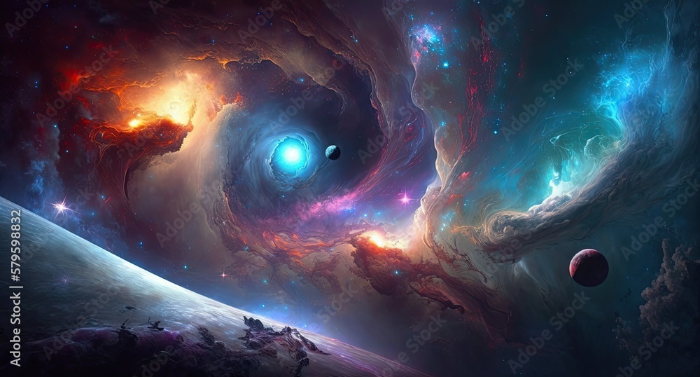 Deep space background illustration. Perfect for wallpapers, banners ...