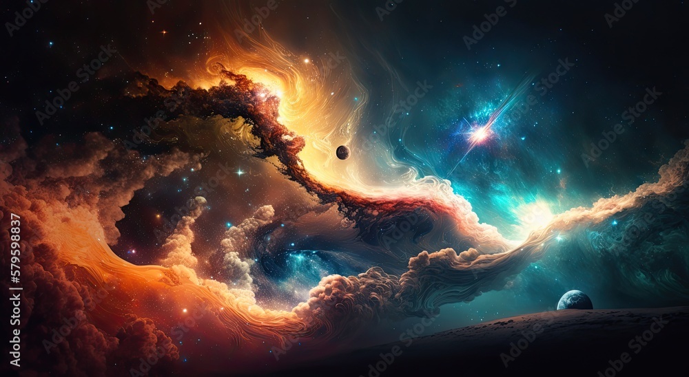 Deep space background illustration. Perfect for wallpapers, banners ...