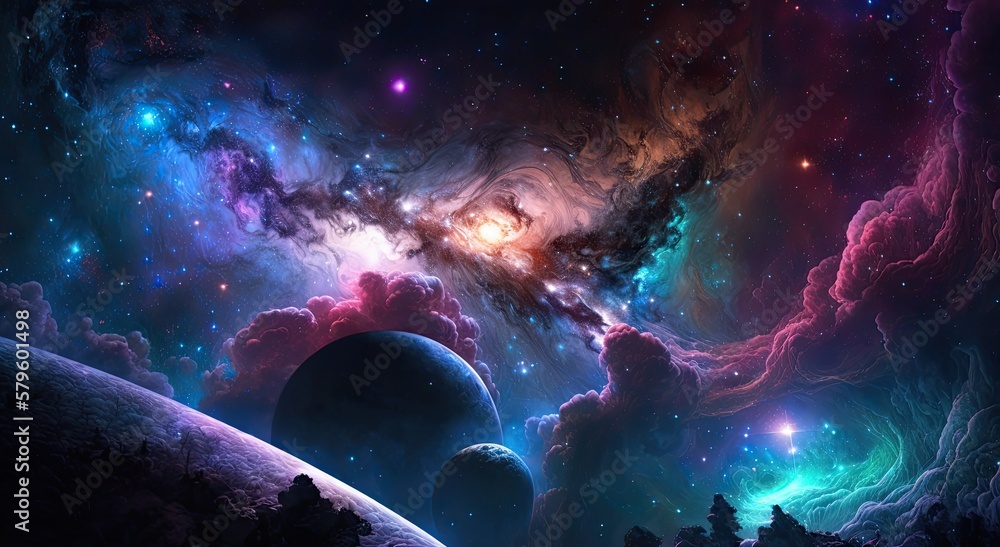 Deep space background illustration. Perfect for wallpapers, banners ...