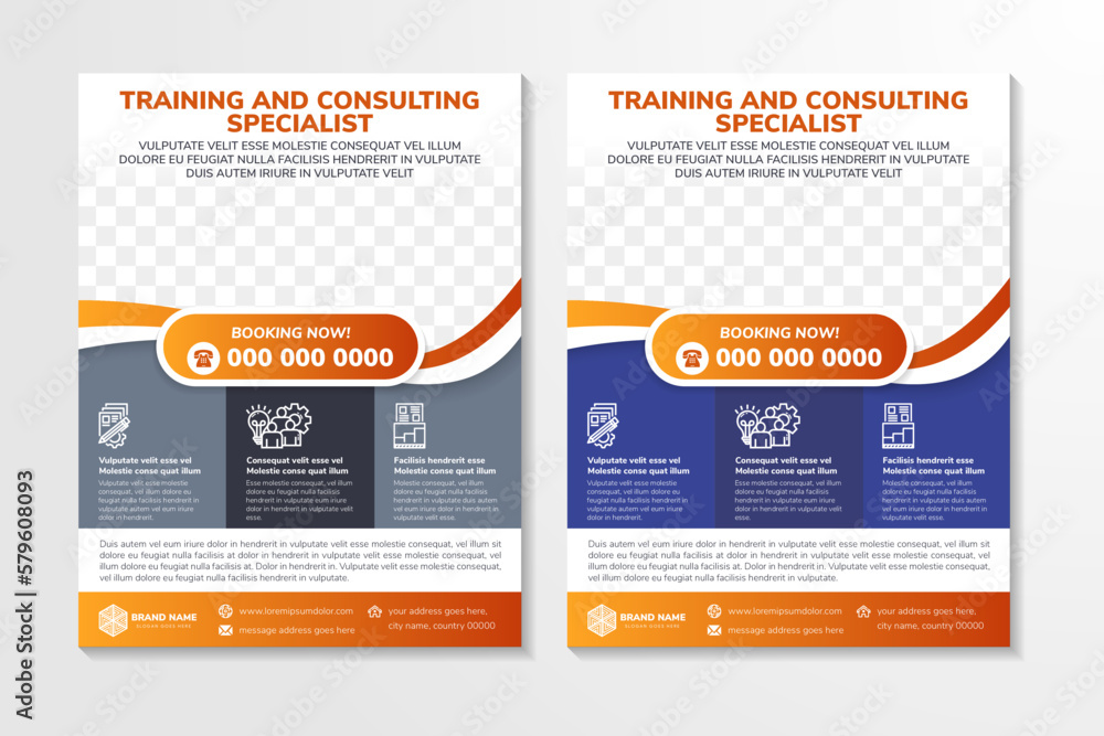 flyer template design with headline is training and consulting ...