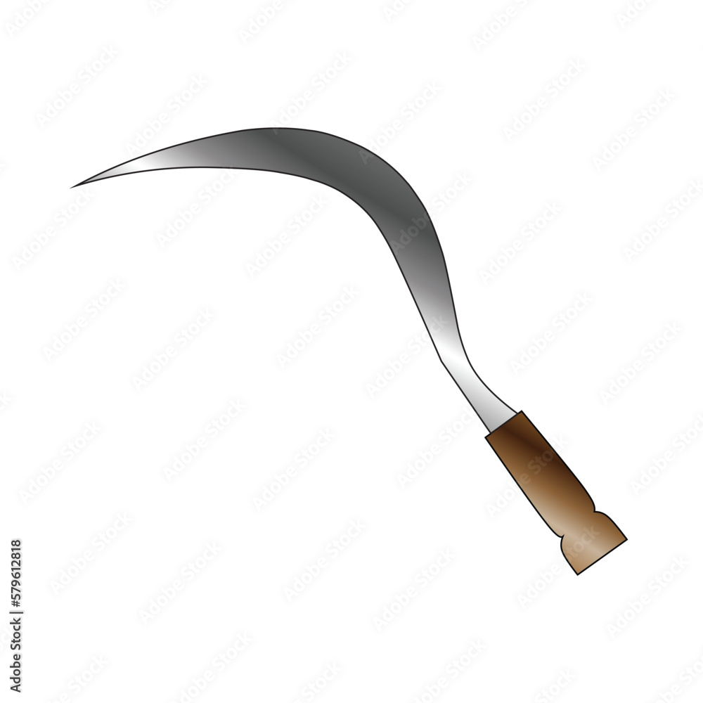 set of farmer scythe vector, isolated on white background. weapon ...