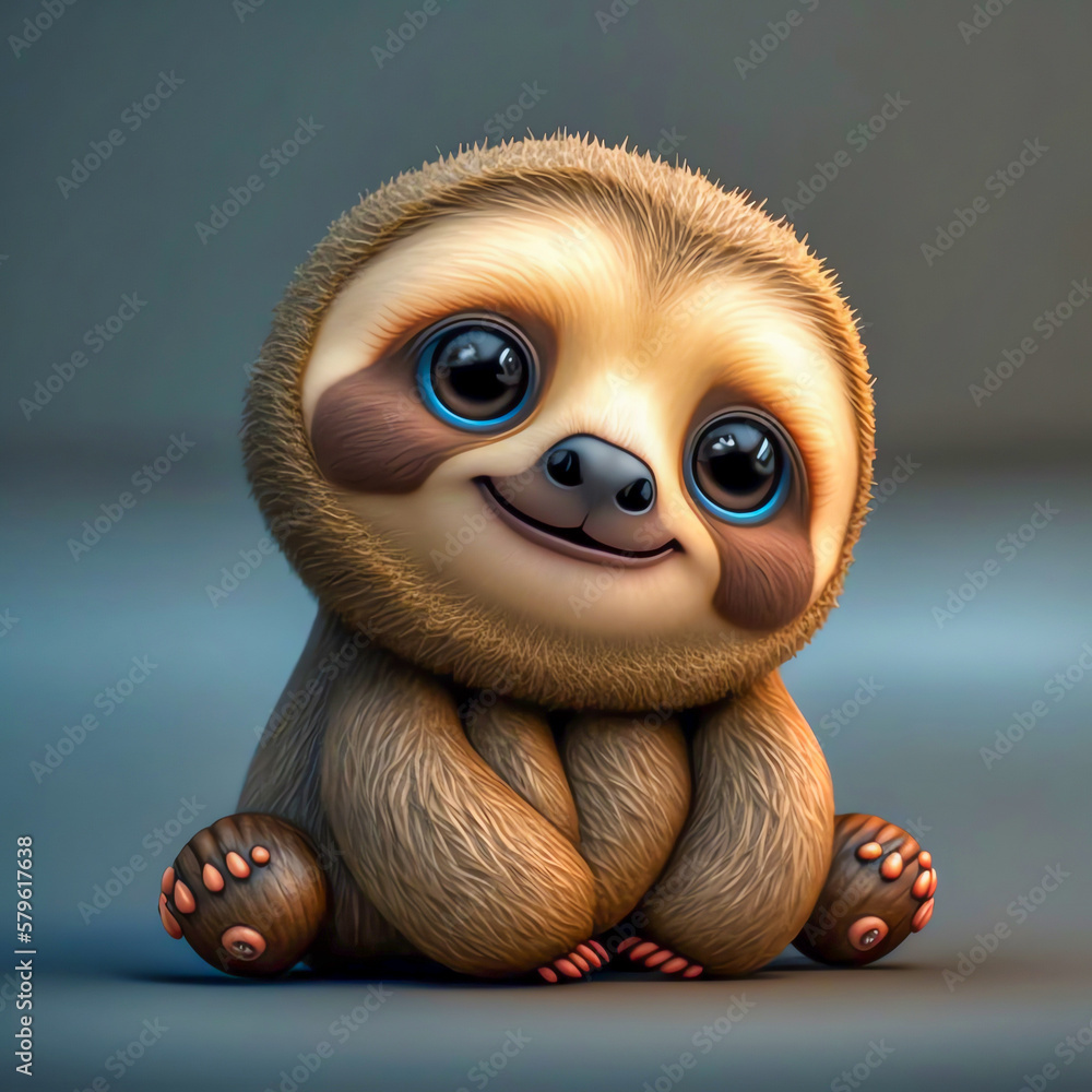 Cute Smiling Sloth