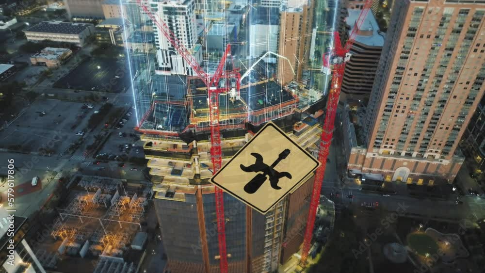 Completing a High-rise with Architectural rendering, Holographic ...