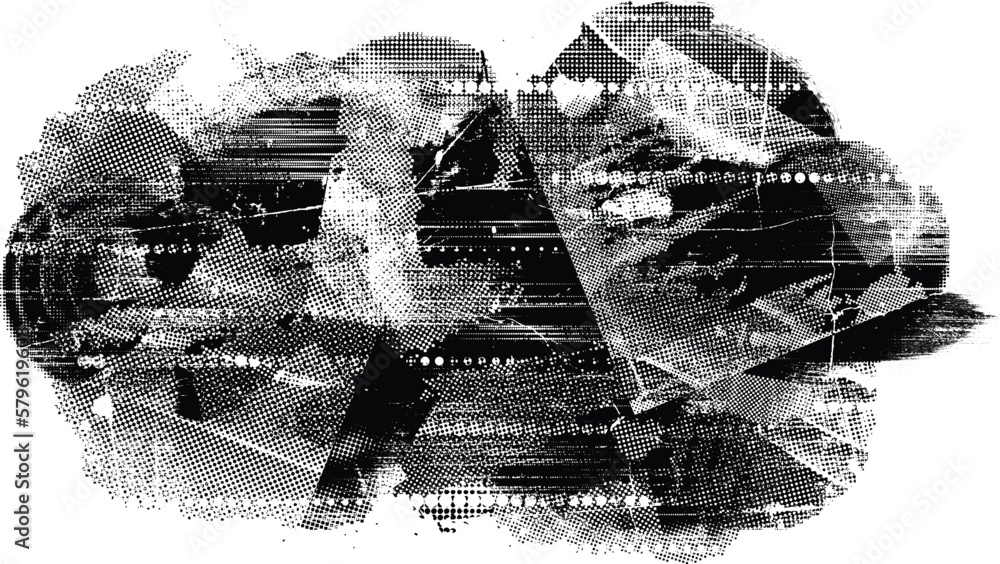 Glitch distorted grungy isolated banner . Design element for brochure ...