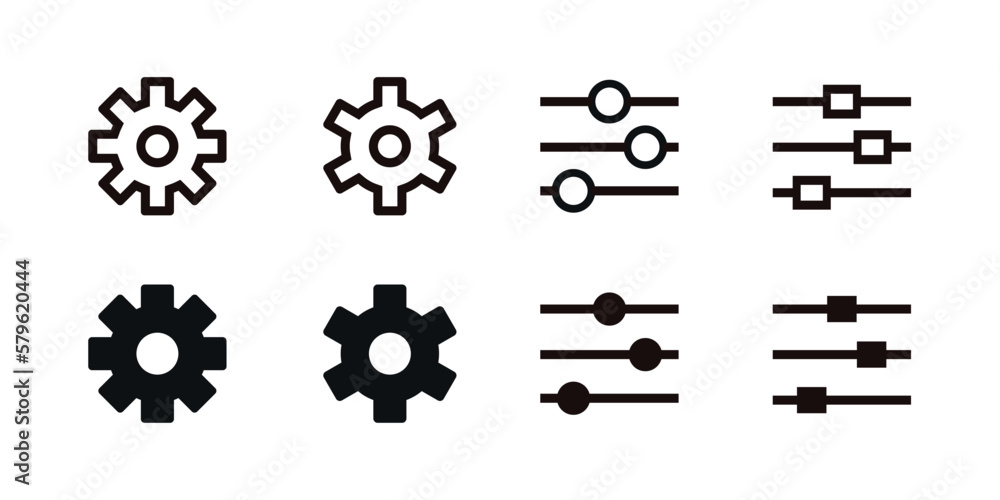 Set of setting gear button icons collection vector design for ...