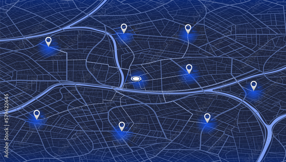 Pick up taxi. Gps map navigation to own house. Detailed view of city ...