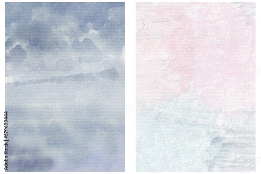 Illustration A4 size watercolor paper background with translucent ...