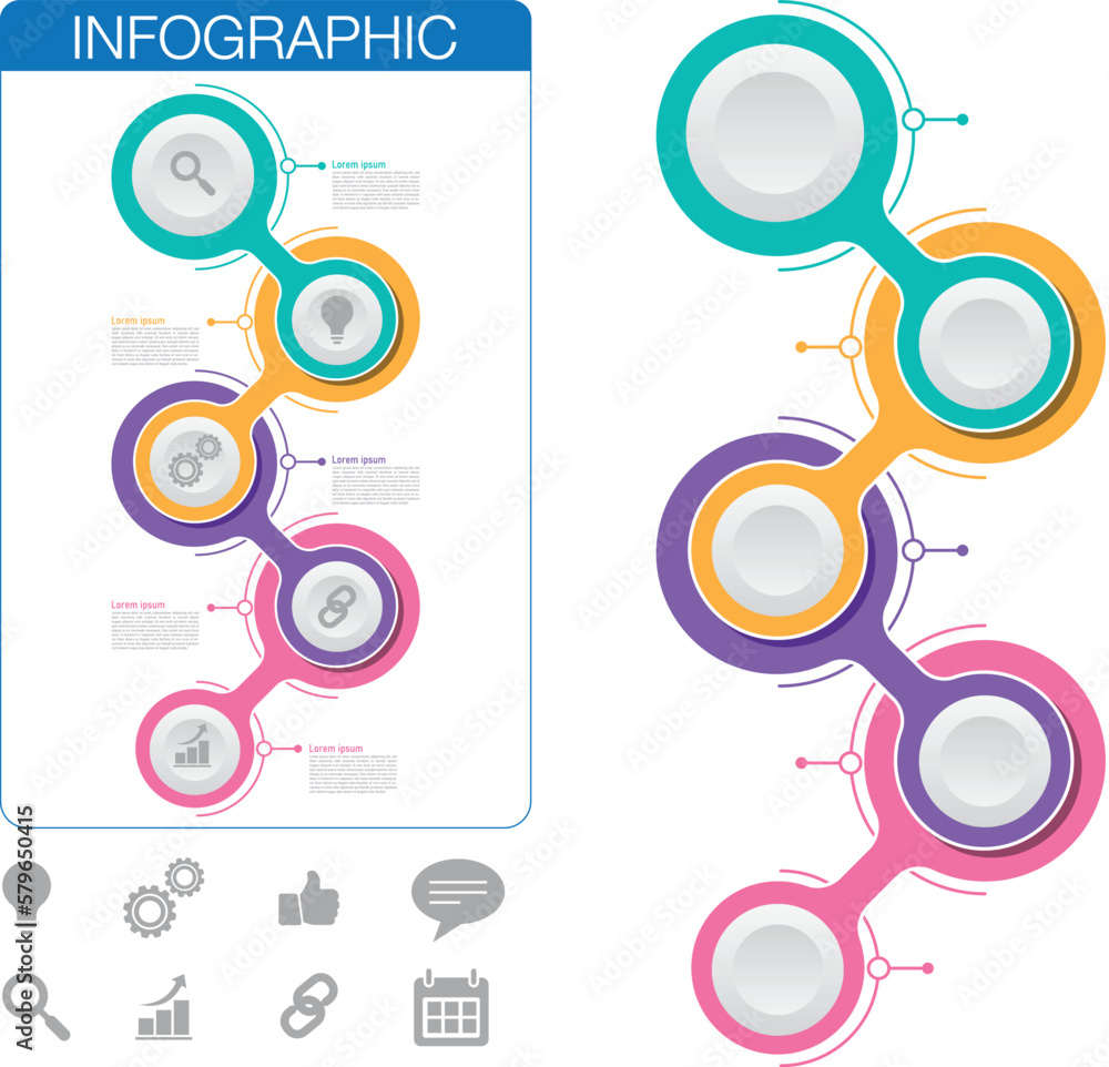 Vector Steps and Timeline Template Modern Style Infographic Stock ...