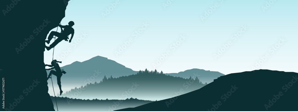 Climb climbers adventure hobby vector illustration for logo - Black ...