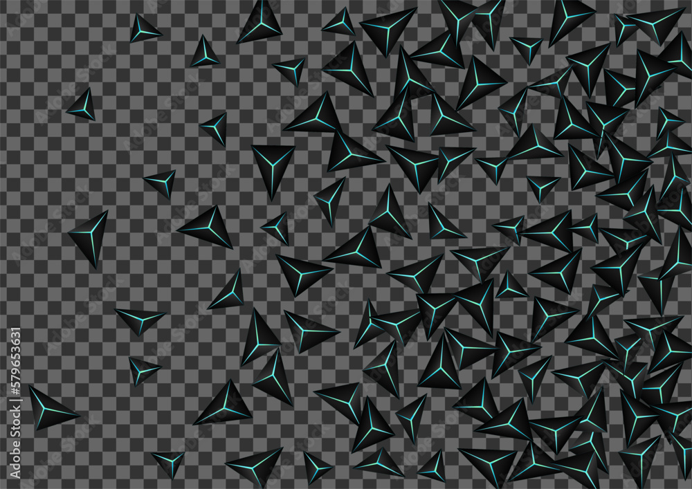 Dark Triangle Background Transparent Vector. Obsidian Triangular Royal ...