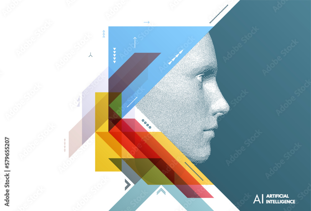 Machine learning. Futuristic artificial intelligence concept. Art ...