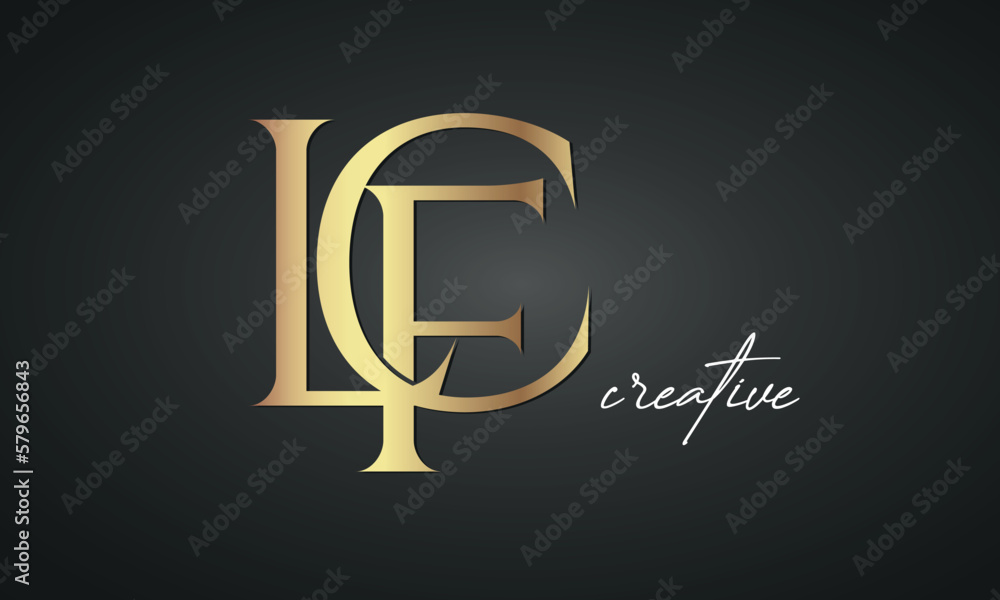 luxury letters LFC golden logo icon premium monogram, creative royal ...