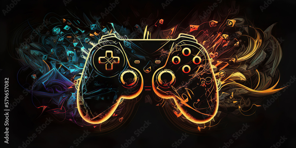 abstract dark gamer background, generative ai Stock Illustration ...
