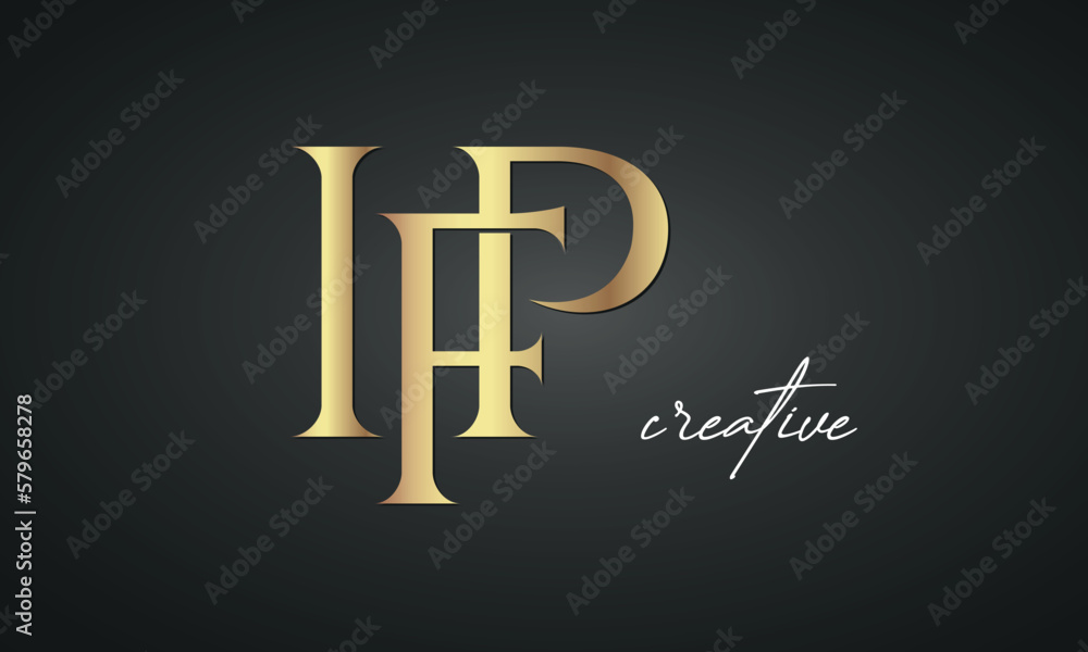 luxury letters IFP golden logo icon premium monogram, creative royal ...