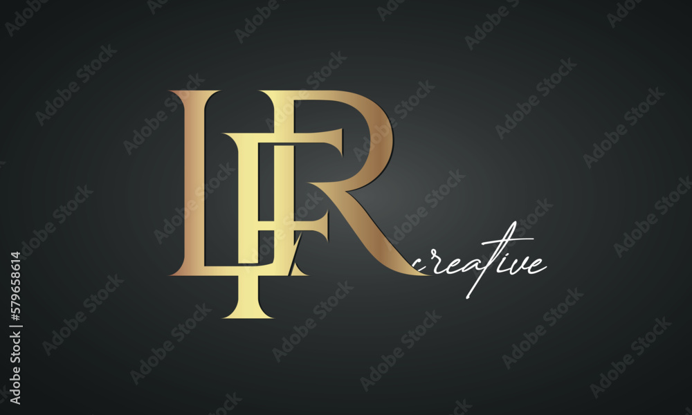 luxury letters LFR golden logo icon premium monogram, creative royal ...