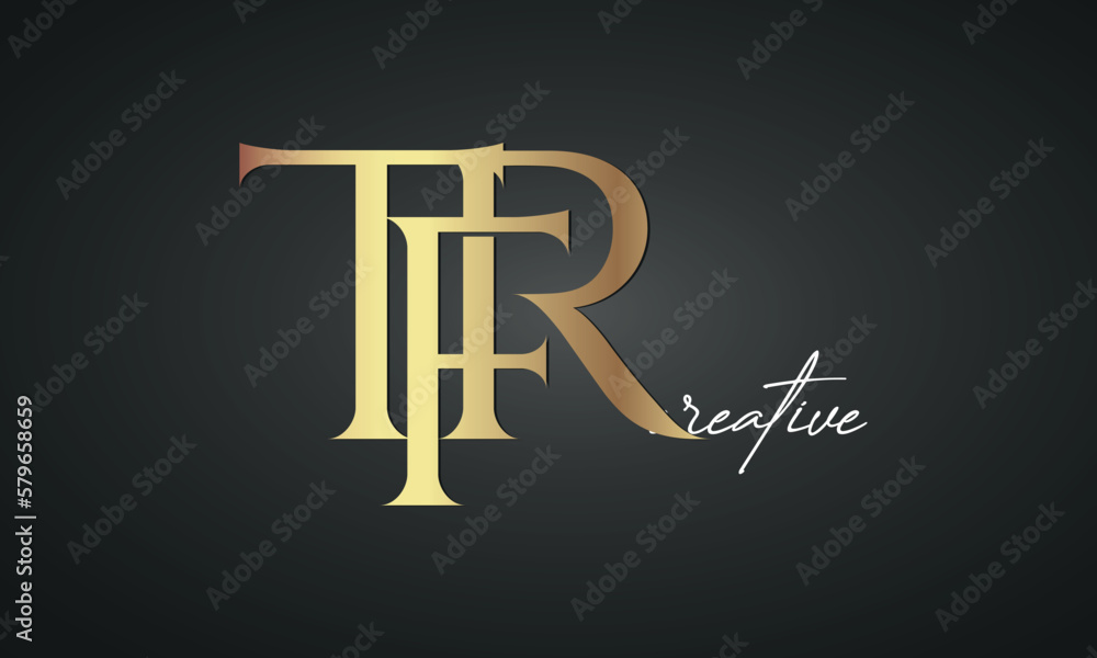 luxury letters TFR golden logo icon premium monogram, creative royal ...