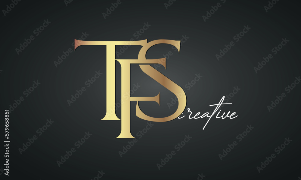 luxury letters TFS golden logo icon premium monogram, creative royal ...