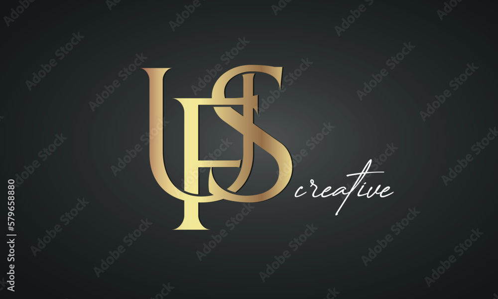 luxury letters UFS golden logo icon premium monogram, creative royal ...