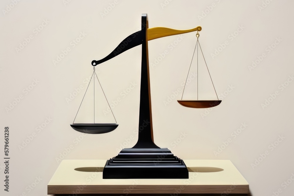 A scale with one side heavily weighted portraying the unequal struggle ...