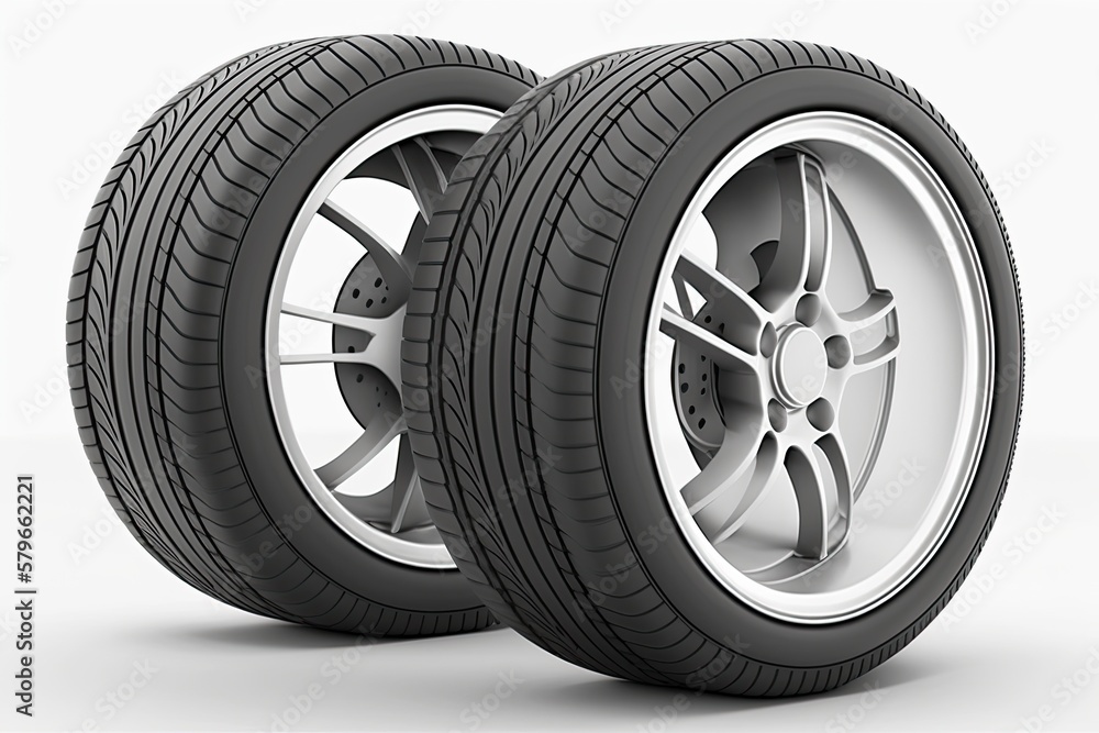 Car tire wheel isolated on white background created with generative ai ...