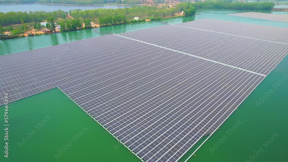 The concept of solar panels floating on water is an innovative and ...