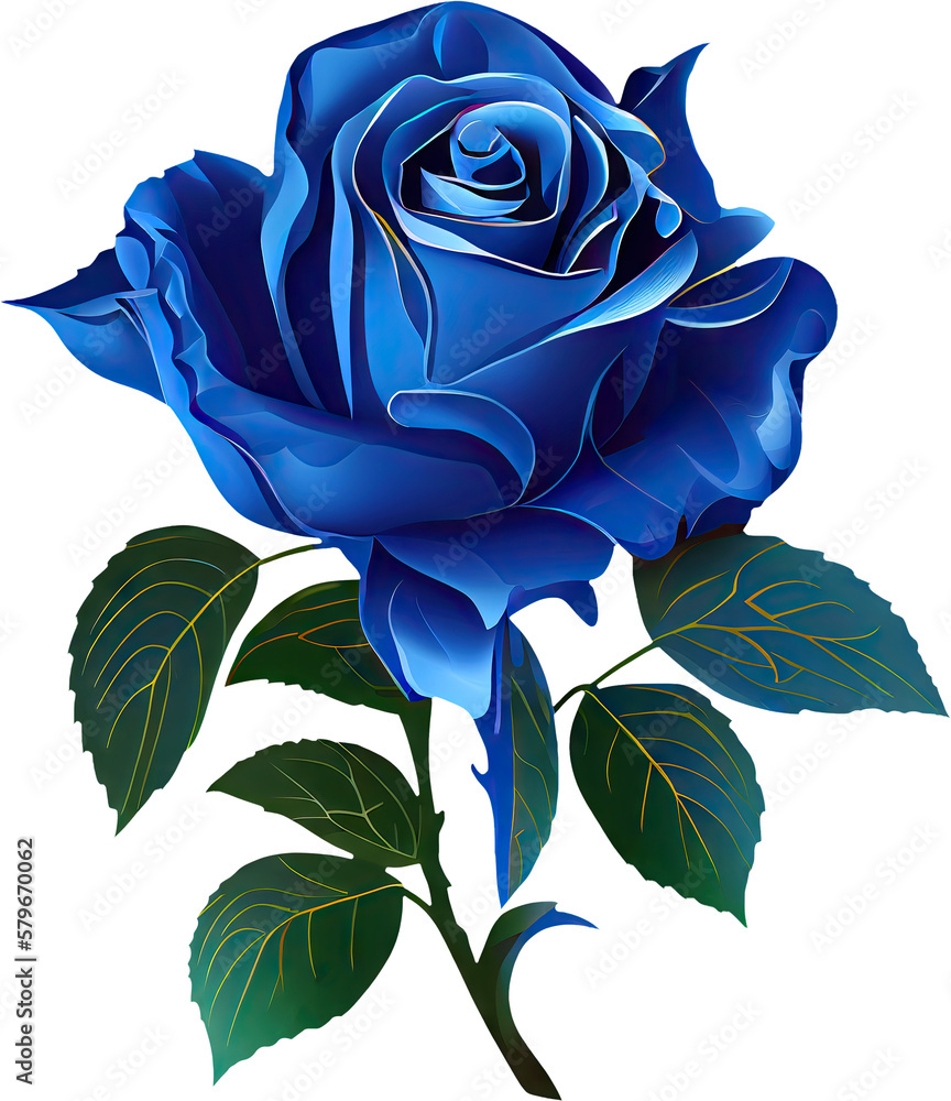 blue rose transparent background - Generative AI Stock Illustration ...