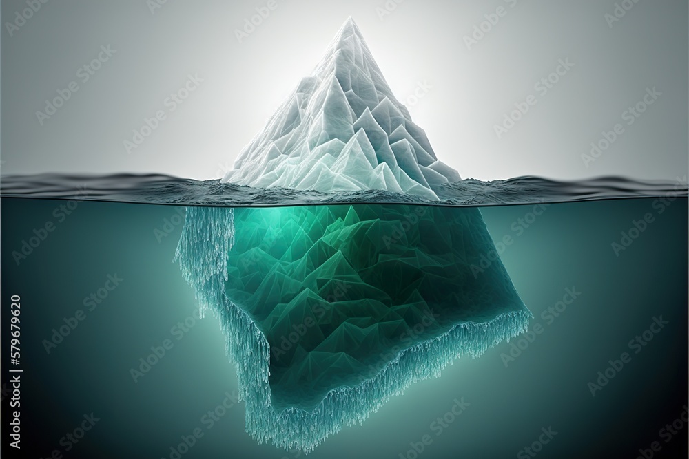 Iceberg view above and below the water Ai Generate Stock Illustration ...