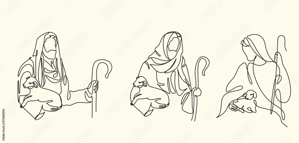 Continuous line drawing of Jesus Christ , linear style and Hand drawn ...