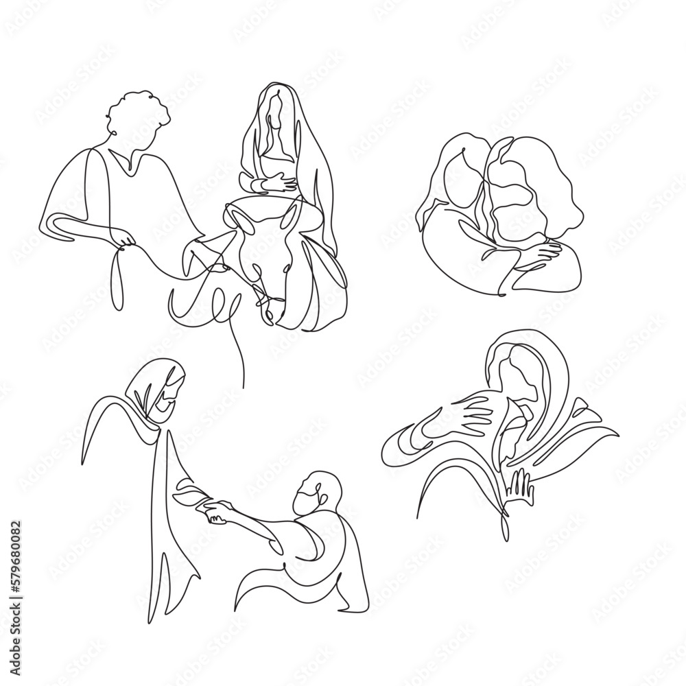 Continuous line drawing of Jesus Christ , linear style and Hand drawn ...