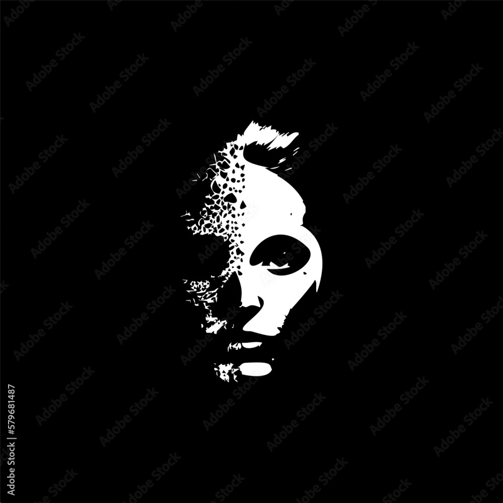 Half Skull Mask Drawing