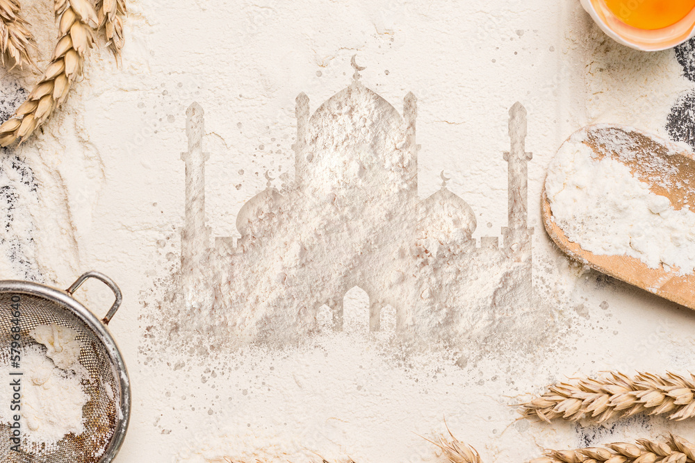 Eid Mubarak. A creative and conceptual poster design for wheat flour ...